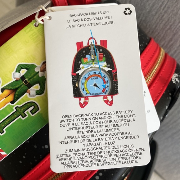 Loungefly | Bags | Nwt Loungefly Disney Elf Clausometer Light Up Mini ...